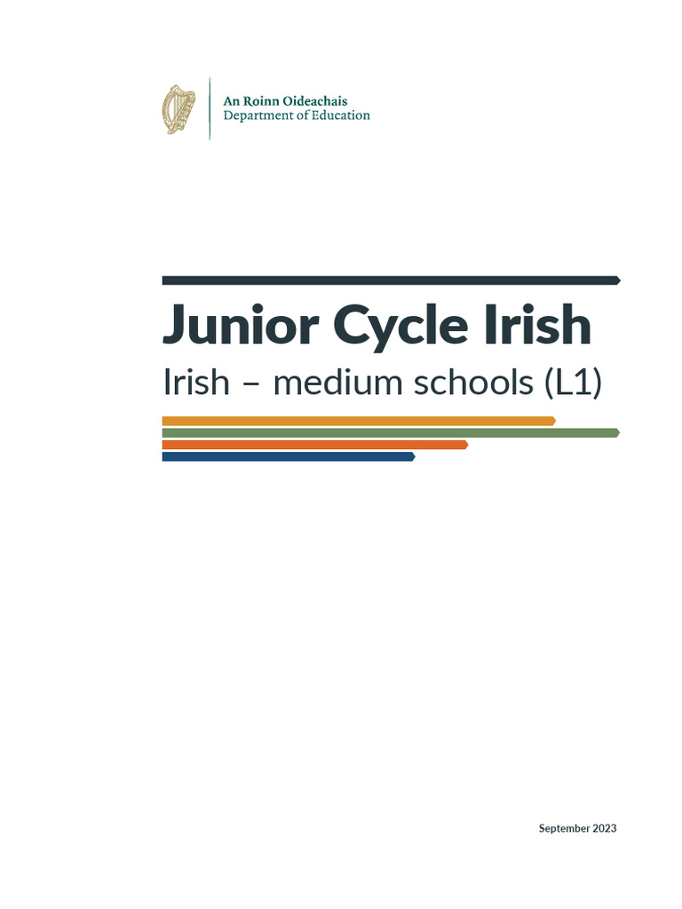 Specification For Junior Cycle Irish Irish Medium Schools T1 EV | PDF ...