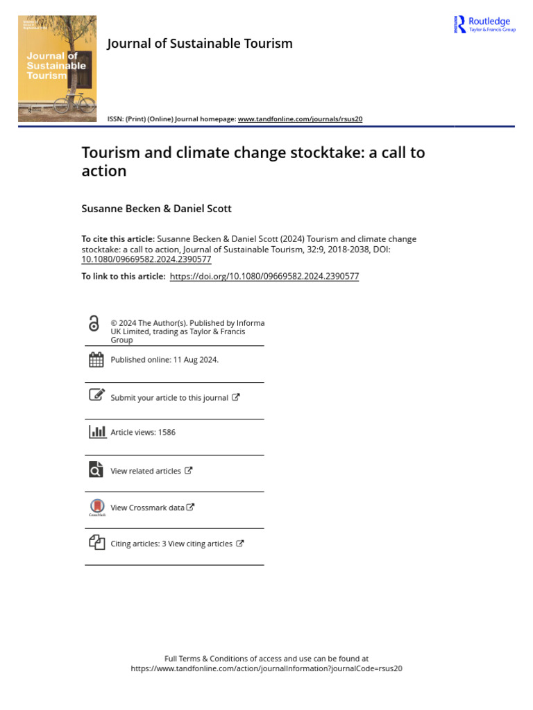 Tourism and Climate Change Stocktake A Call To Action | PDF | Climate ...