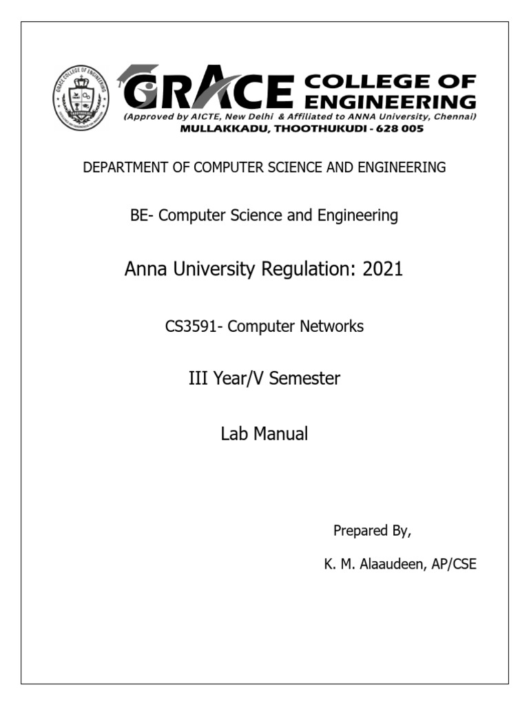 Computer Networks Lab Manual Guide | PDF | Network Congestion ...