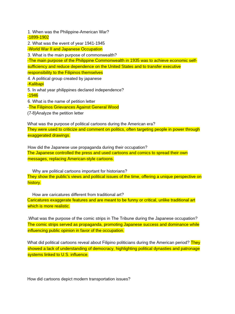 HIST-101 | PDF | Philippines | Cartoon