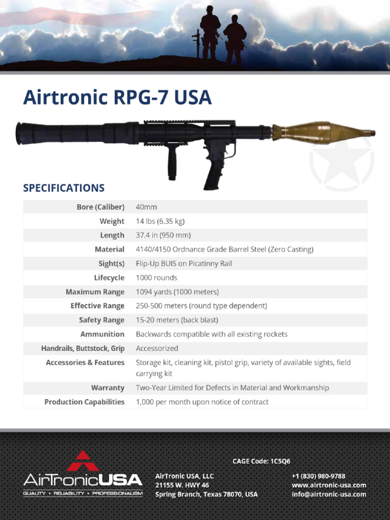 Cutsheet RPG 7 | PDF