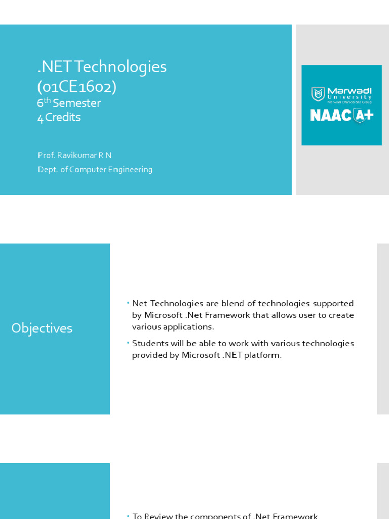 Unit 1 Intro to DOT NET Architecture | PDF | Class (Computer ...