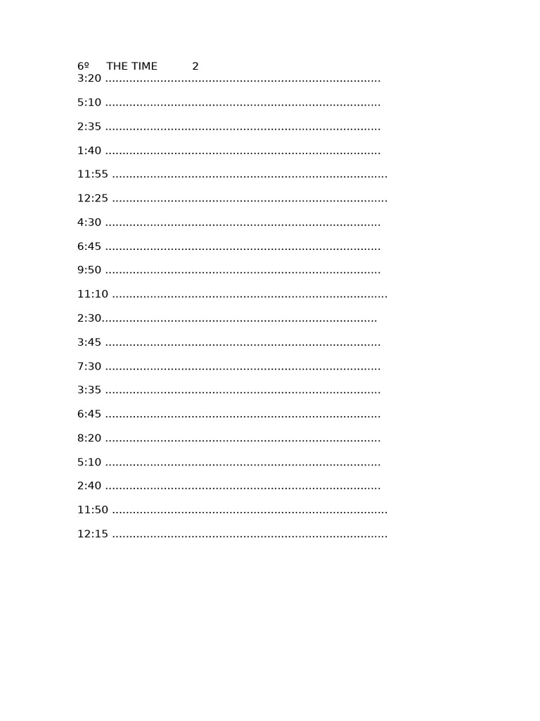 6º The Time 2 | PDF