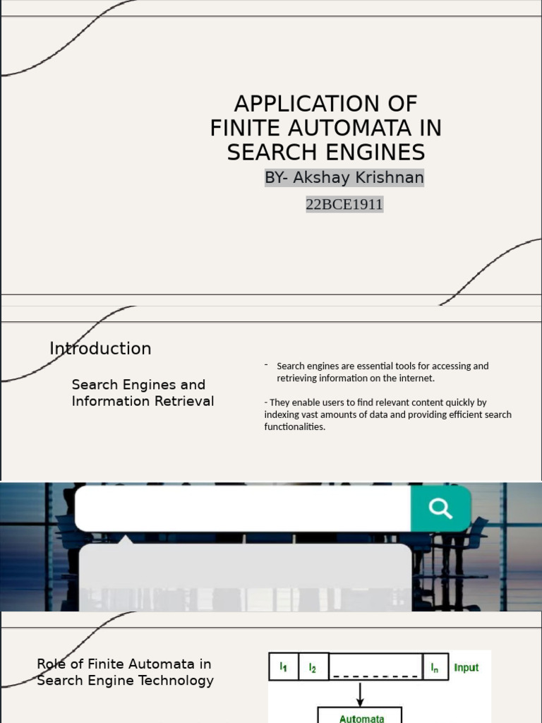 Application of Finite Automata Search Engine | PDF | Regular Expression | Search Engine Indexing