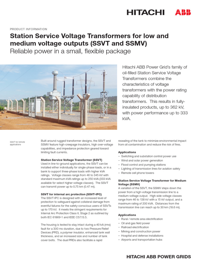 SSVT Leaflet | PDF | Transformer | Electrical Substation