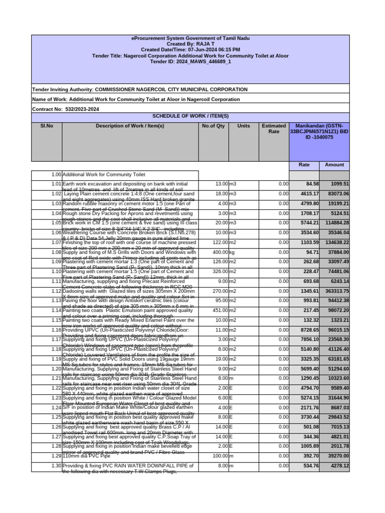 boqcomparativechart 12 | PDF | Electrical Wiring | Building Materials