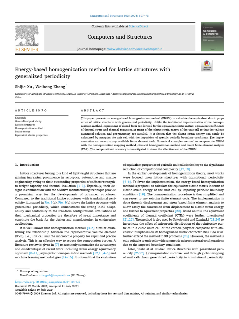 Energy Based Homogenization Method For Lattice Structures With