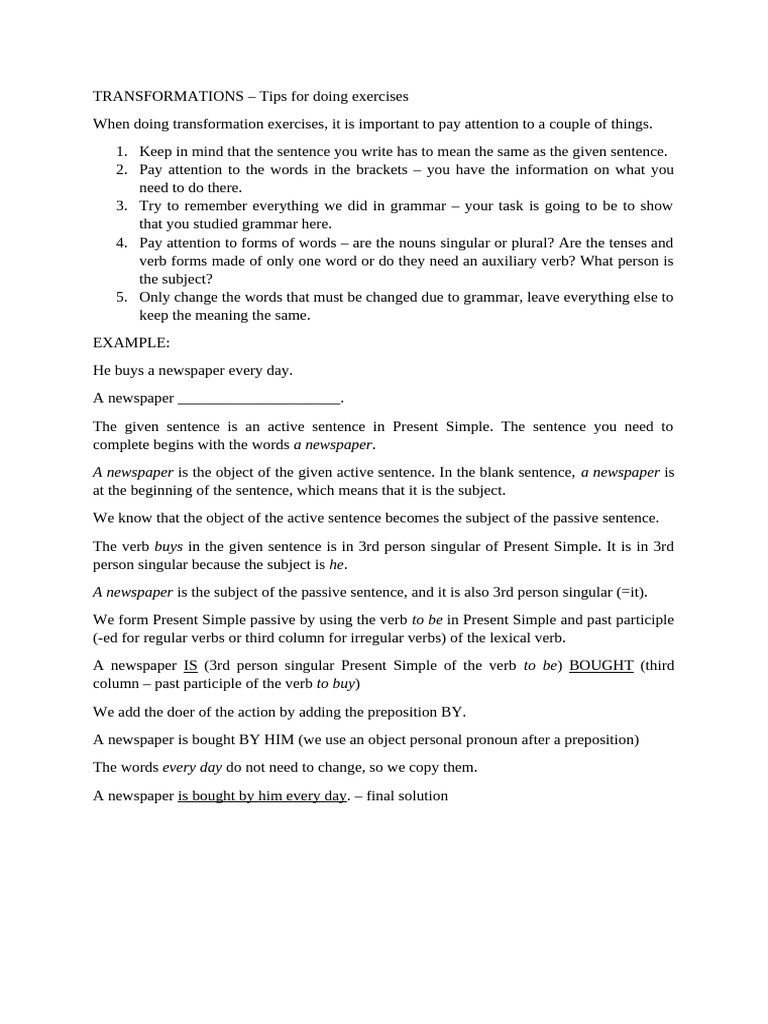 Transformations - Tips | PDF