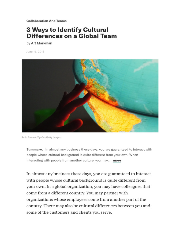 Navigating Cultural Differences in Teams | PDF | Human Communication ...