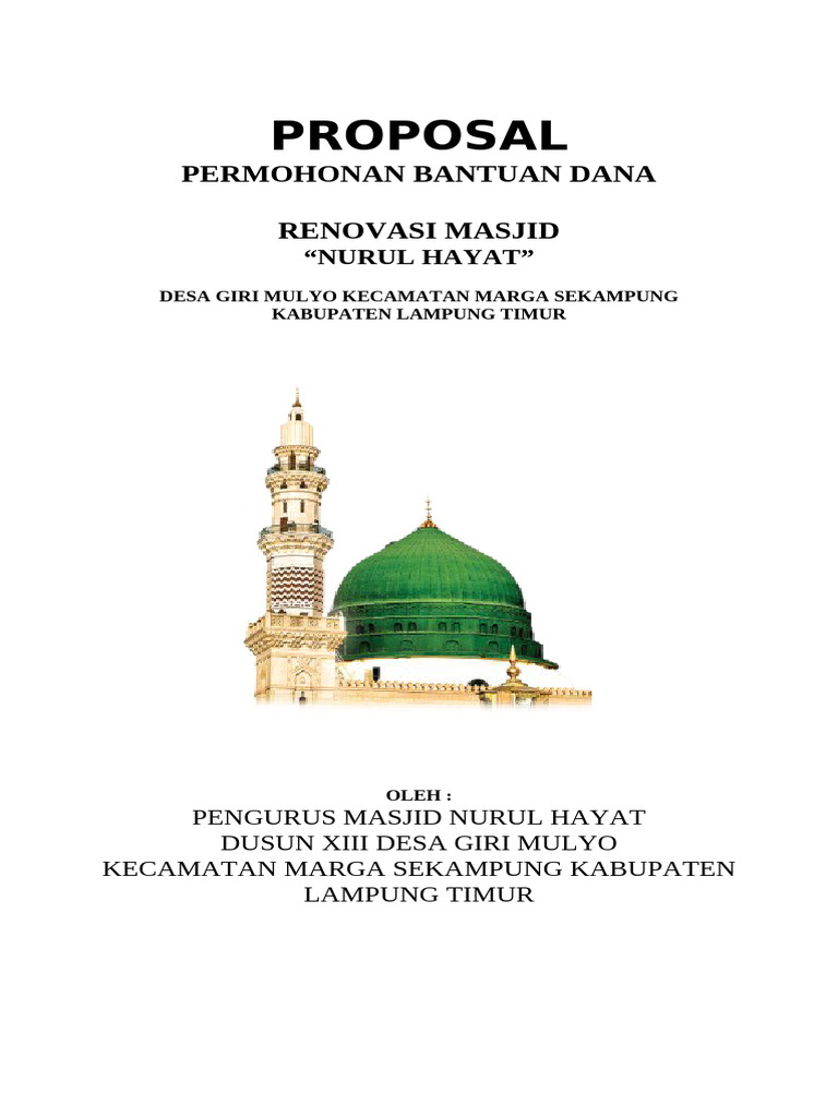 COVER PROPOSAL MASJID | PDF