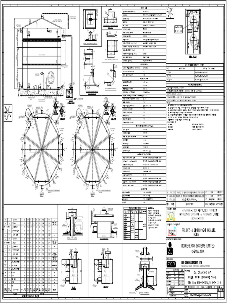 GID-2530-ME-GCN-XD-1454 - BULK ACID STORAGE TANK - SH.1 - Rev - 2 | PDF
