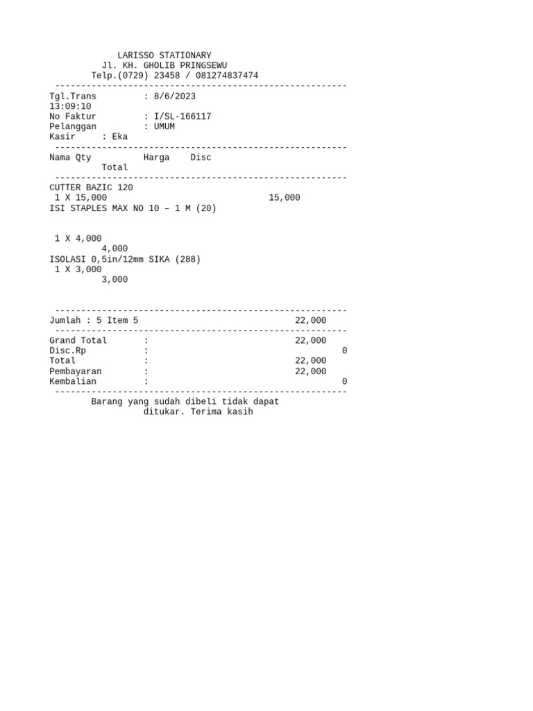 Struk Printer Thermal | PDF