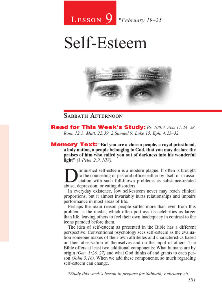Bible Study On Self-Esteem | PDF | Self Esteem | Jesus