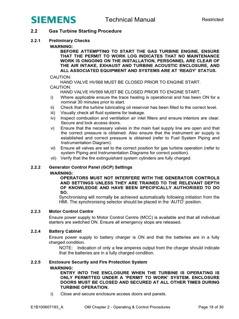 GTG GRK Satrtup and Shutdown Procedure | PDF | Pump | Engines