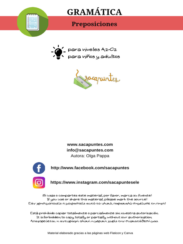 sacapuntes-gramatica-preposiciones | PDF