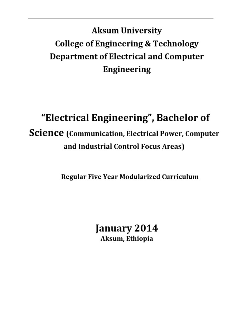 Aksum University Modularized Curriculum | PDF | Engineering | Computer ...