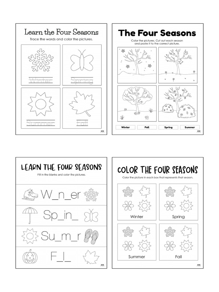 Printable Four Seasons Worksheet 9 1187x1536 (4 Files Merged) | PDF