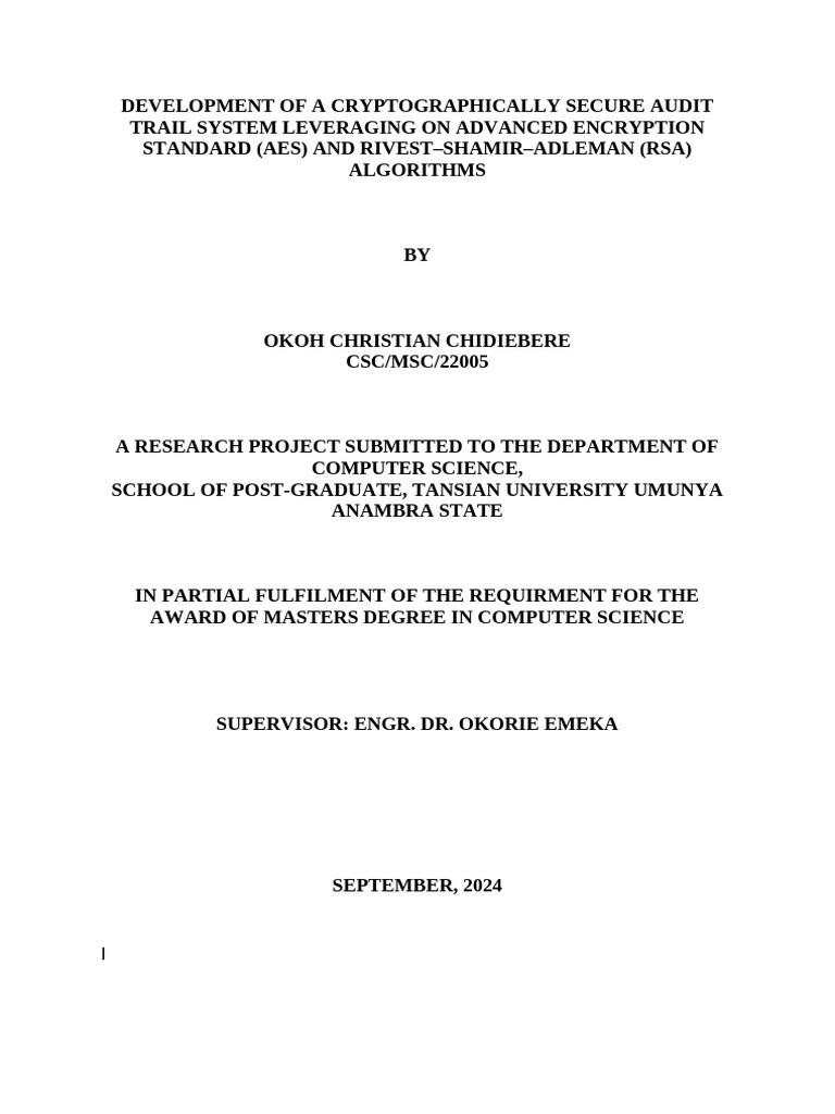 Development of A Cryptographically Secure Audit Trail System Leveraging ...