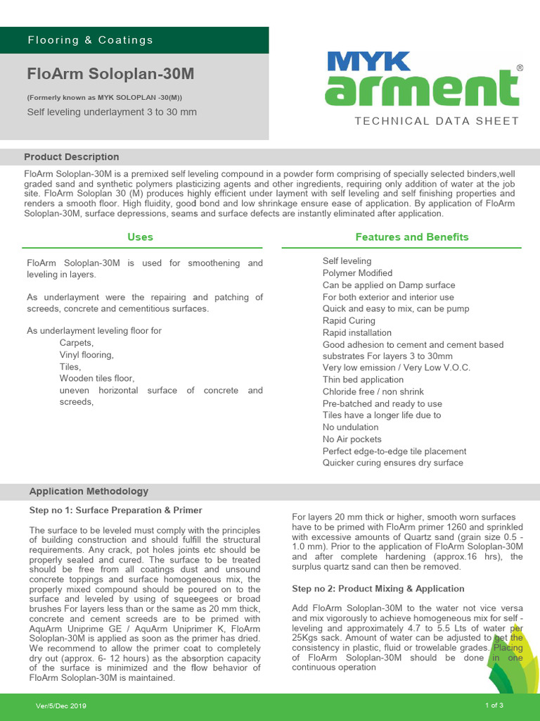 FloArm-Soloplan-30M-Ver-5 | PDF | Concrete | Flooring