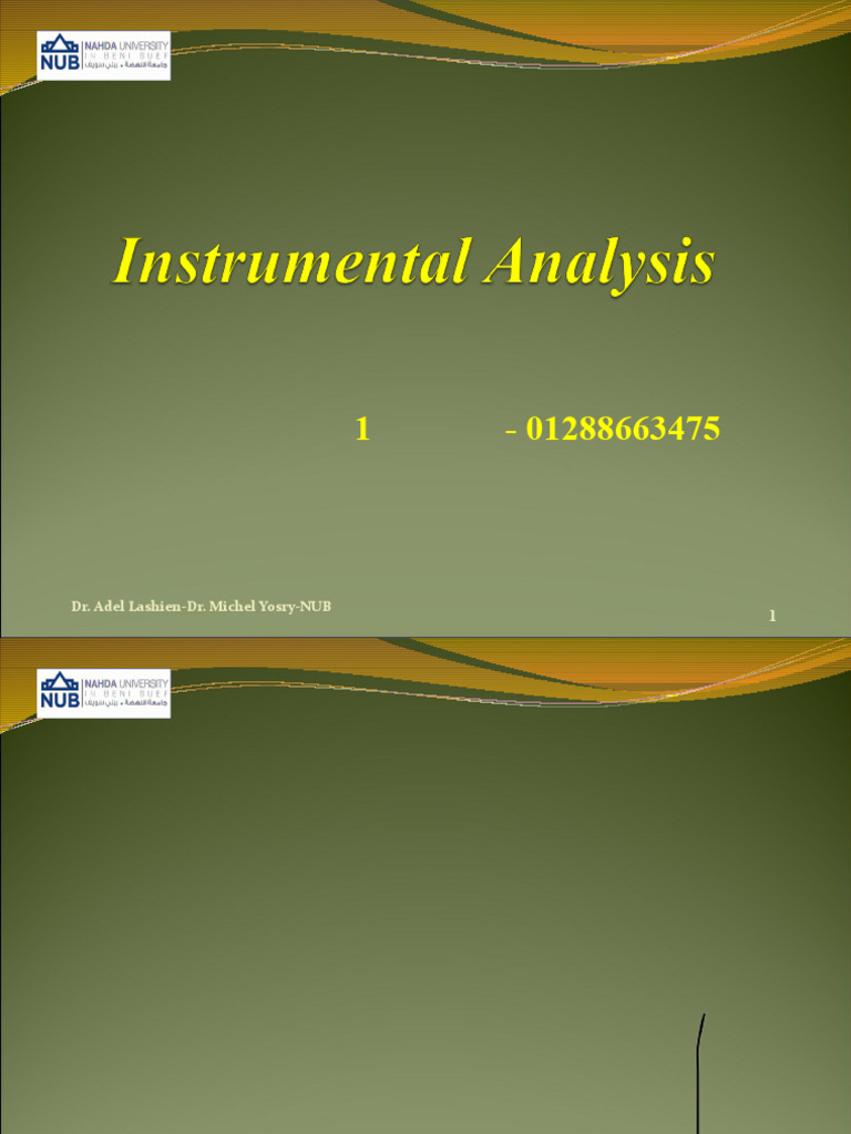 Instrumental Analysis-Lecture 1-Fundamentals of Spectrophotometry1 | PDF | Electromagnetic ...