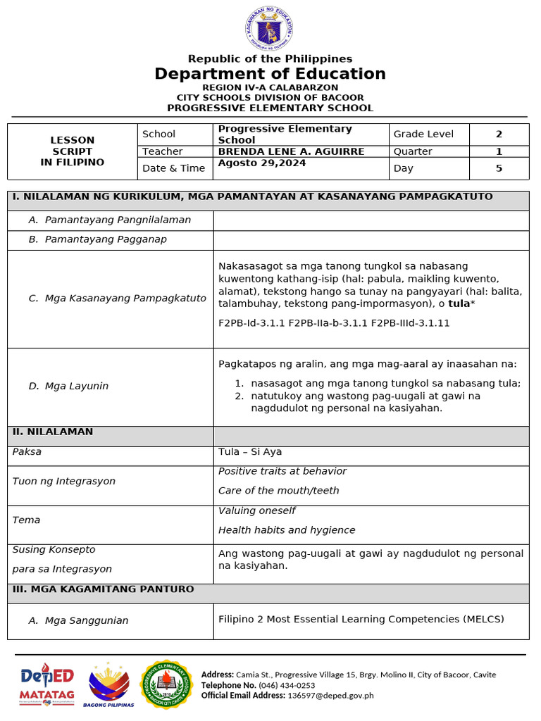 CUF DLP _FILIPINO_Q1WEEK5 | PDF
