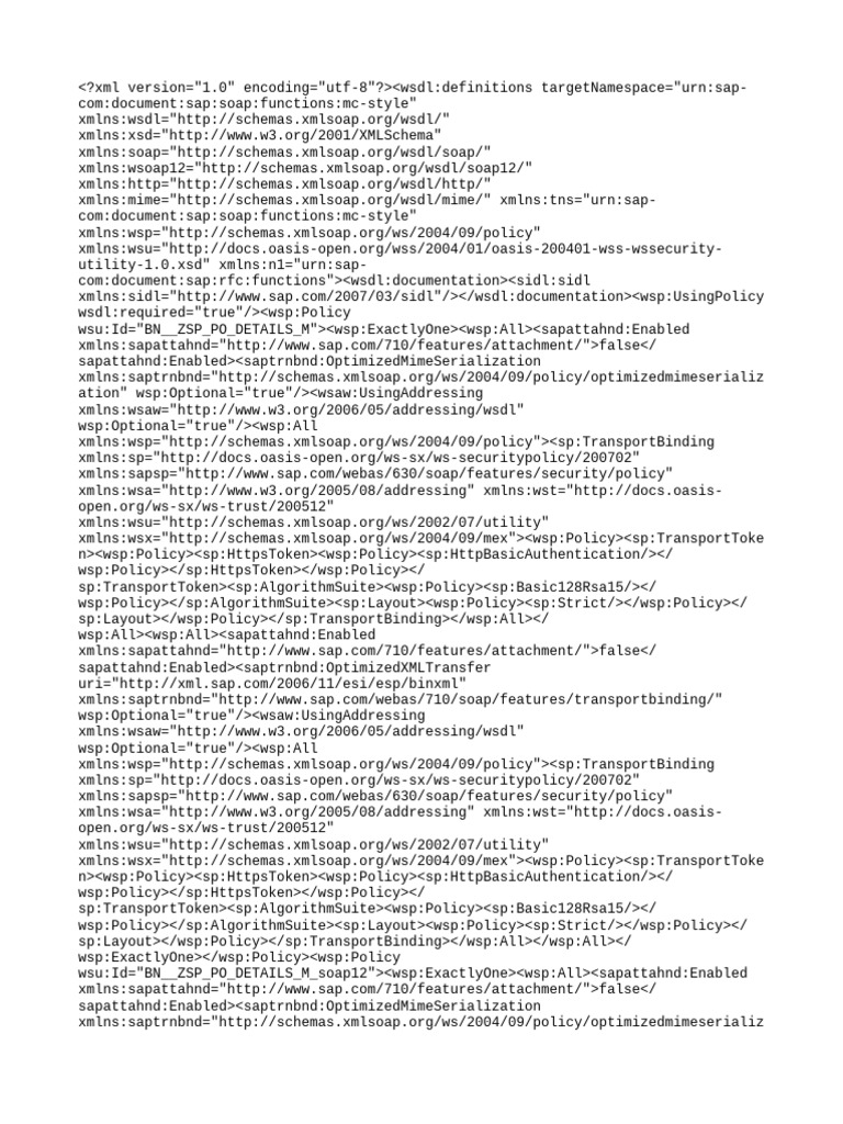 SAP SOAP Functions WSDL Document | PDF