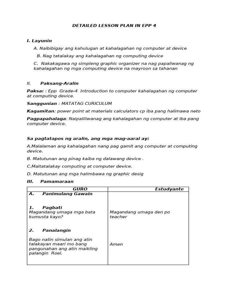 Detailed Lesson Plan in Epp 4 | PDF