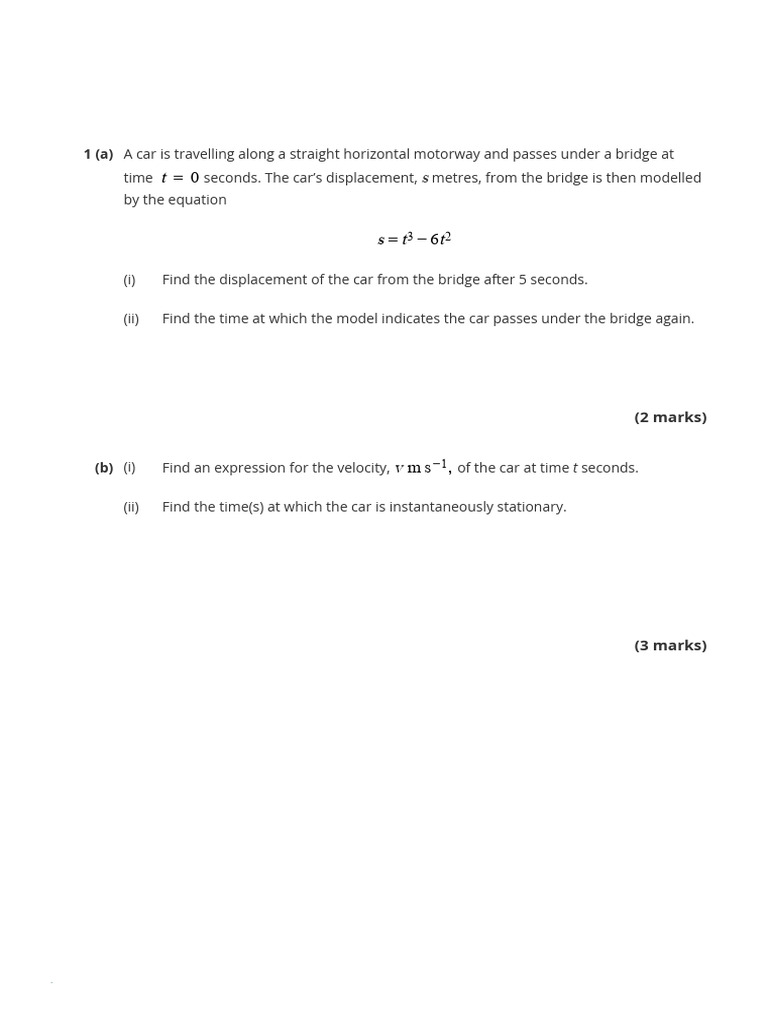 HW Variable-Acceleration | PDF | Velocity | Acceleration