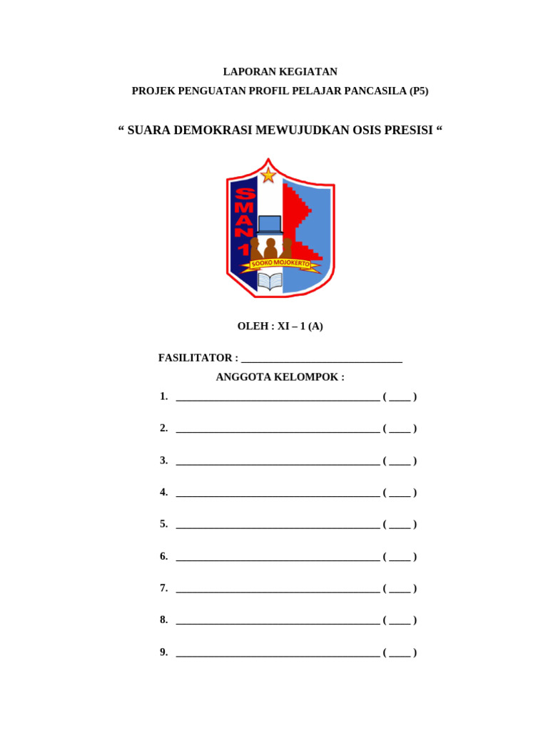 Format Laporan Kegiatan P5 Suara Demokrasi | PDF