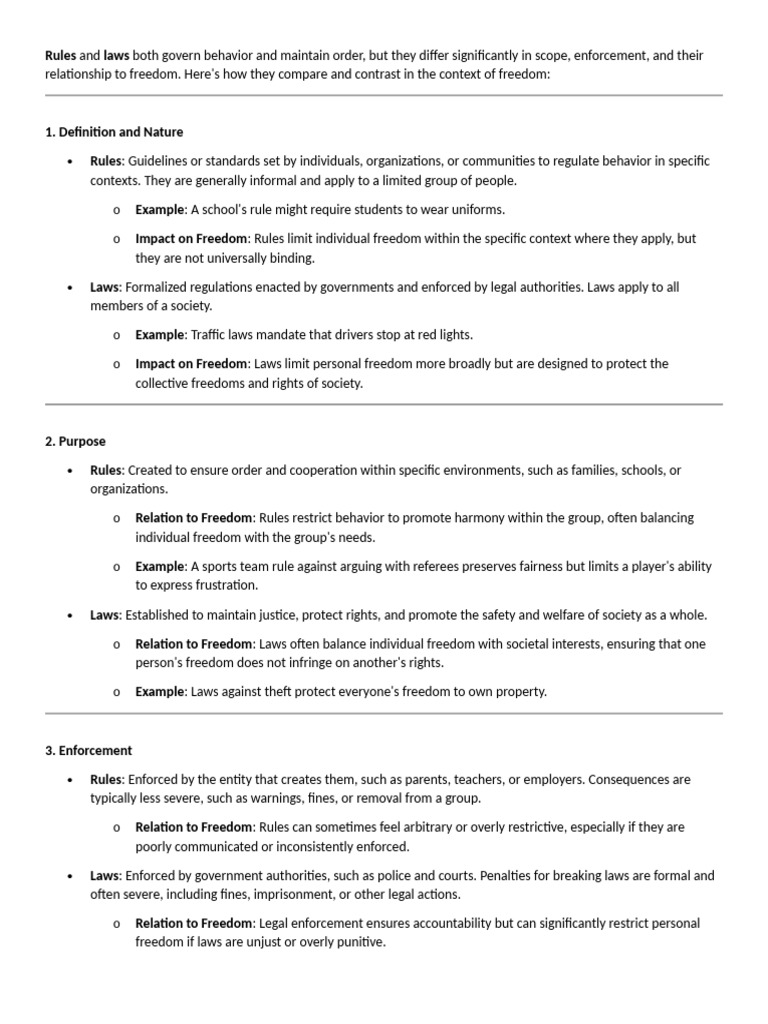 Rules and laws both govern behavior and maintain order | PDF | Morality ...