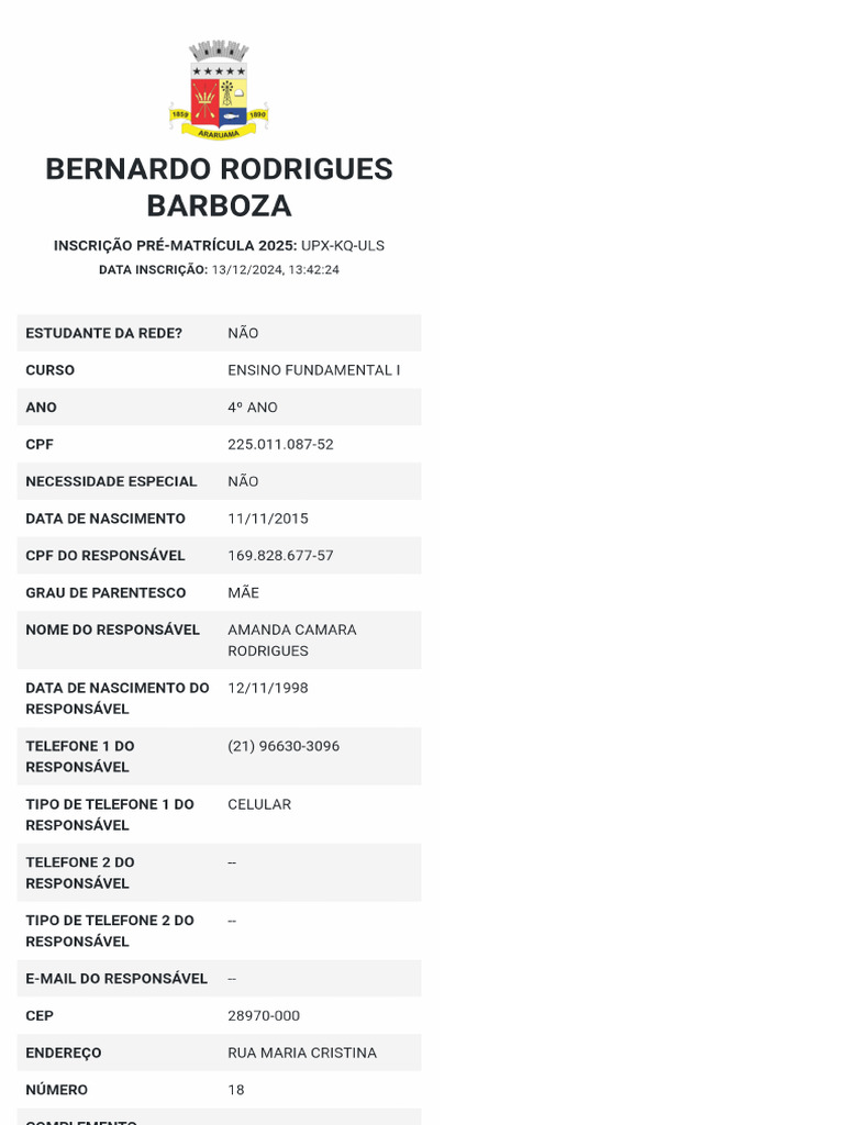 Pre Matricula UPX KQ ULS | PDF