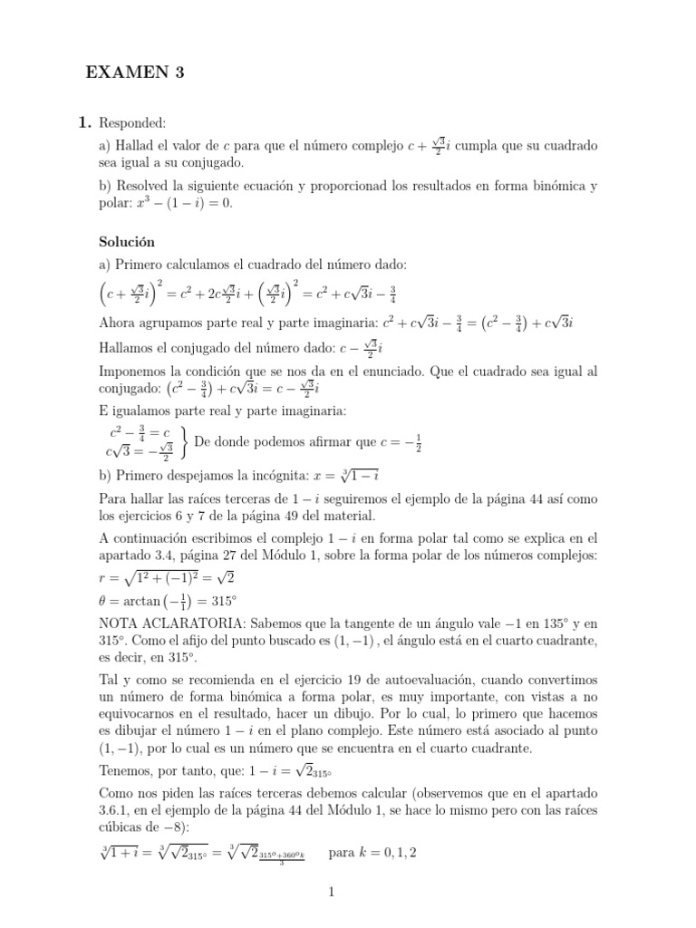 Solucion Examen Final 19 06 2021 Ib | PDF | Valores propios y vectores propios | Raíz cuadrada