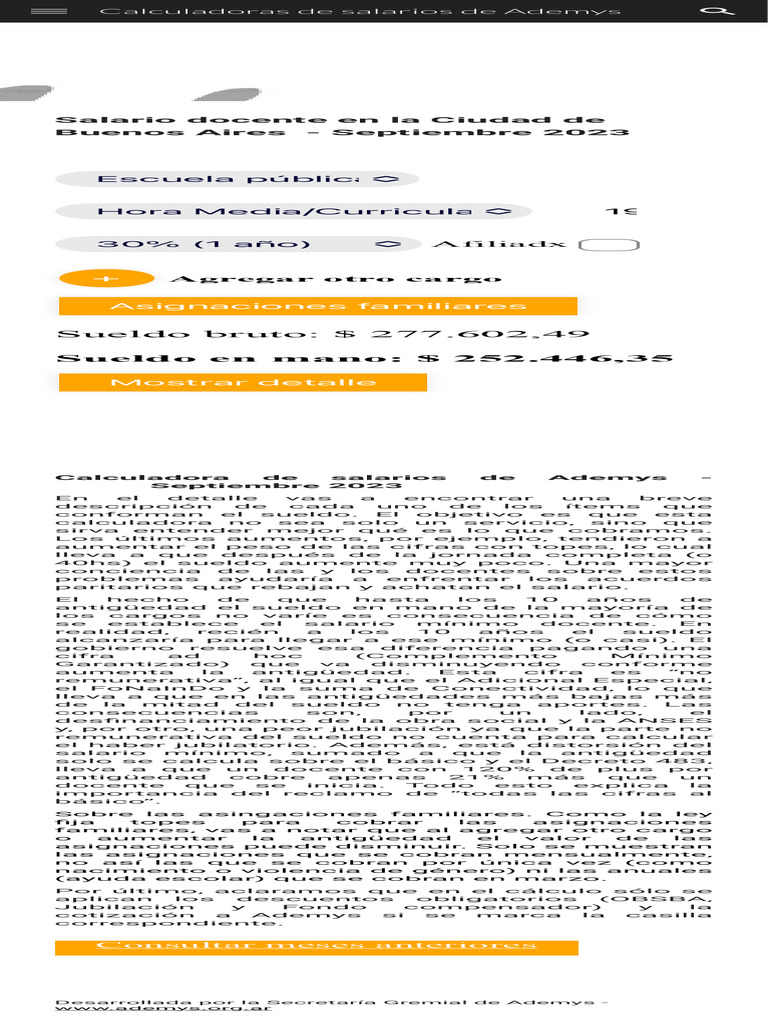 Calculadoras de Salarios de Ademys | PDF | Salario | Salario mínimo