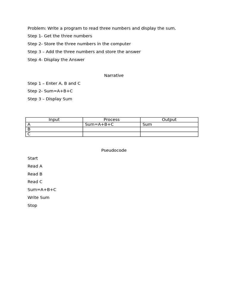 Sum and Average Calculation Steps | PDF