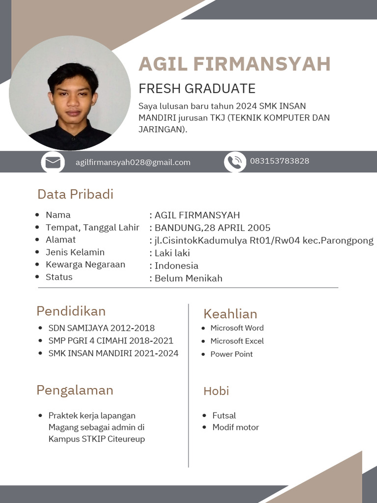 Cv agil firmansyah (1) | PDF