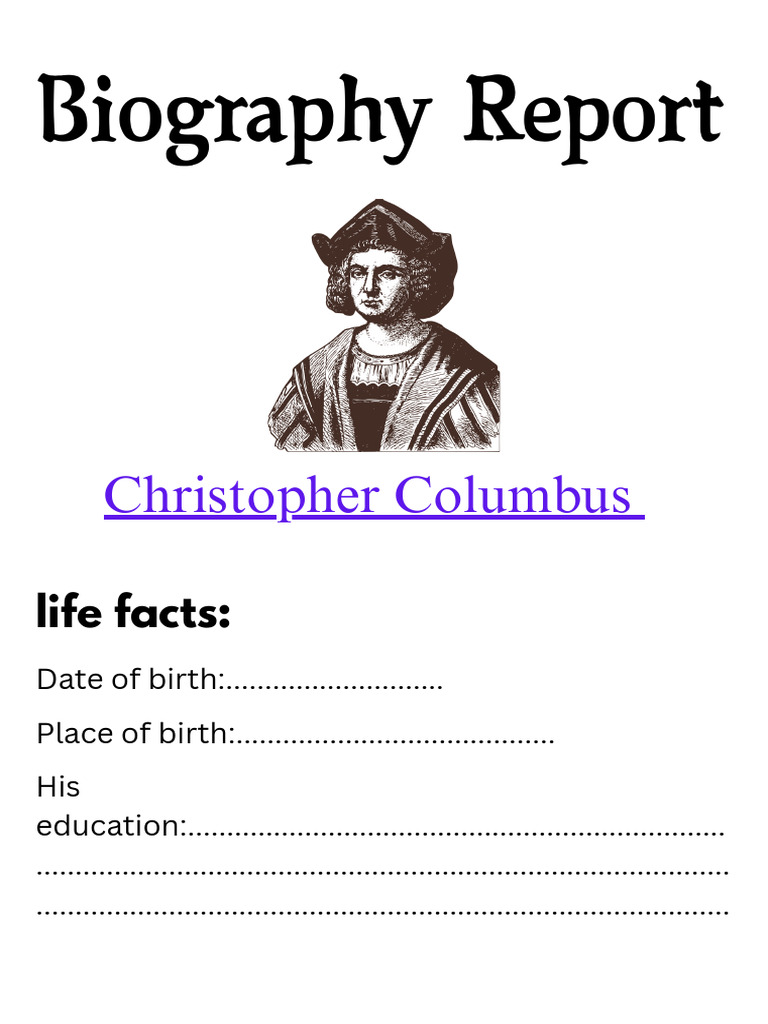 Biography Report - Christopher Columbus | PDF