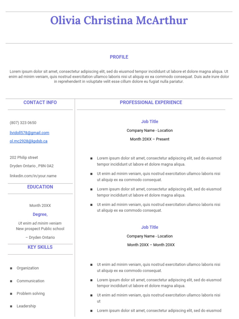 Canvas Google Docs Resume Template | PDF | Résumé | Business Documents