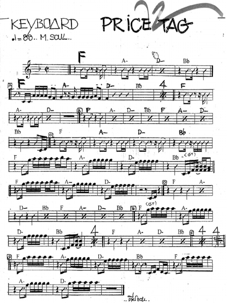 88price Tag Keyboard Piano | PDF