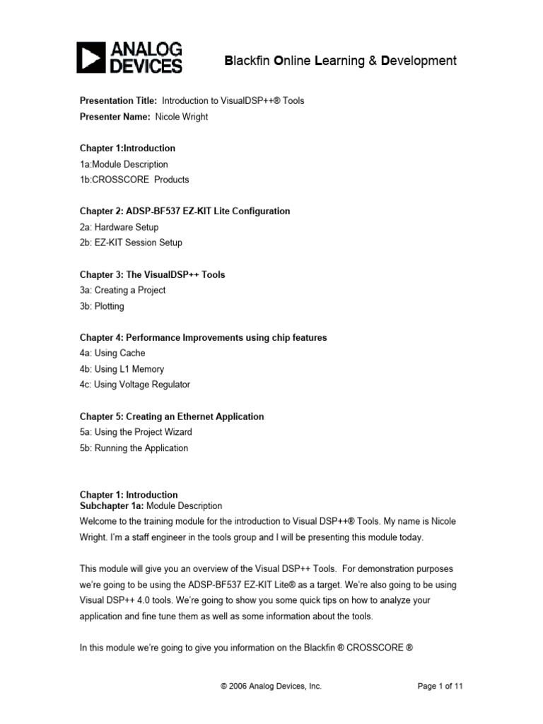 Intro_to_VDSP_transcript | PDF | Computer File | Cpu Cache