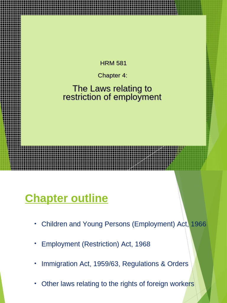 C04 The Laws Relating To Restriction of Employment | PDF | Employment ...