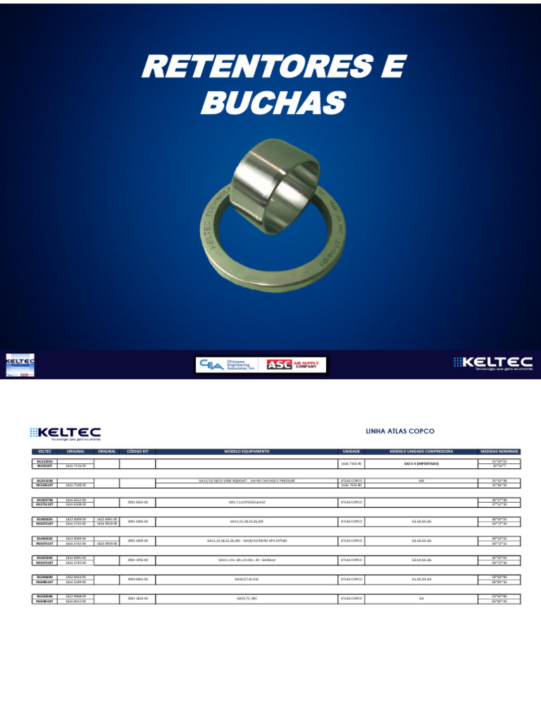 Catálogo Buchas e Retentores | PDF