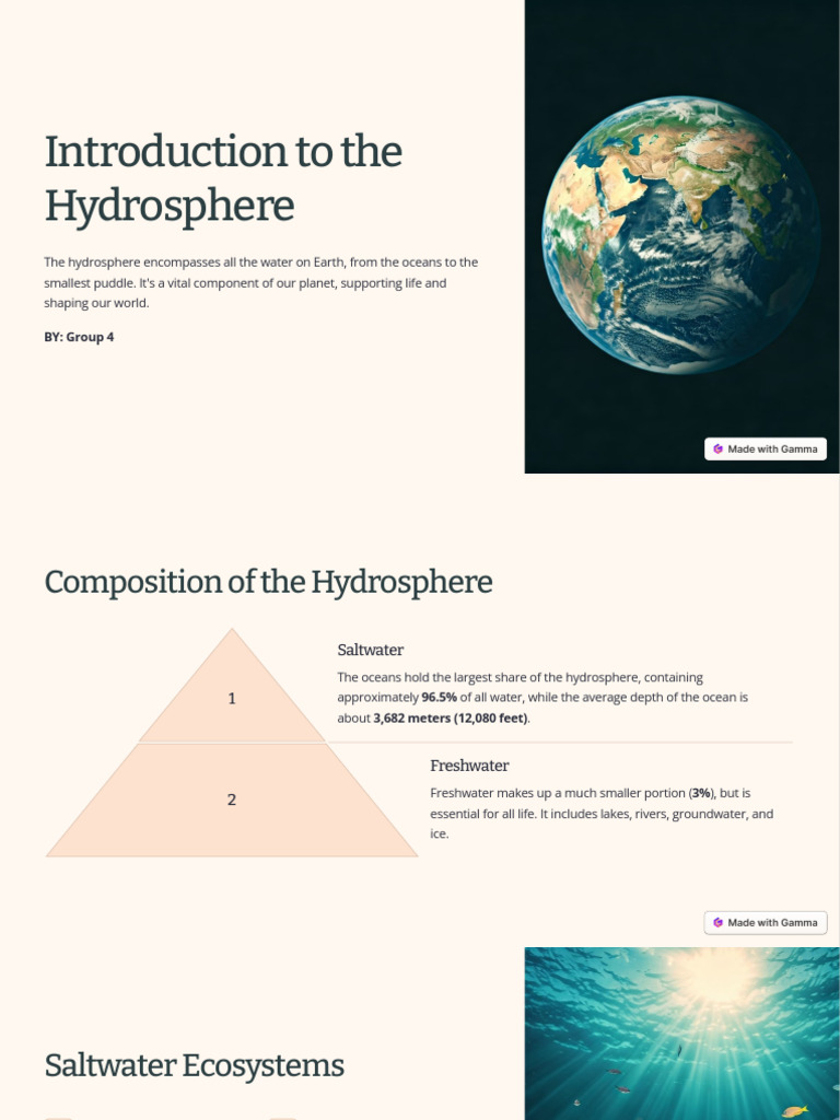 Understanding Earth's Hydrosphere | PDF | Water | Fresh Water