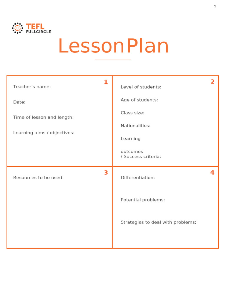 Teflfullcircle Lessonplan Edit | PDF