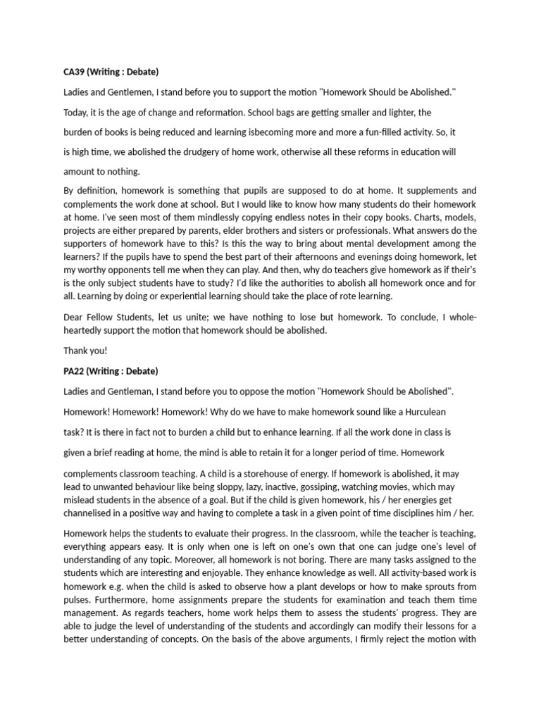 Debate and Speech Exercises | PDF | Homework | Fires