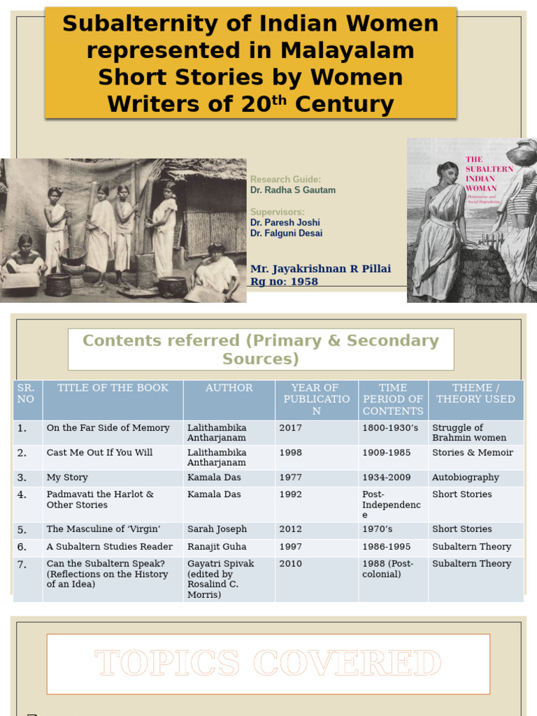 Subaltern Studies & Sarah Joseph | PDF | Postcolonialism | Nationalism