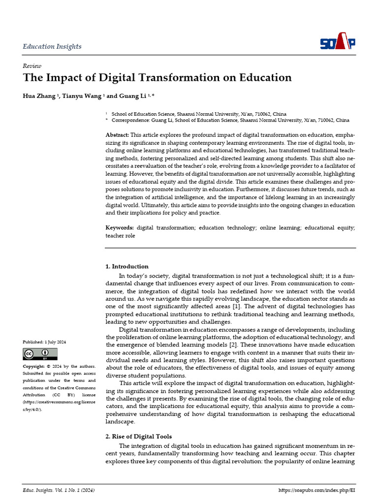 The Impact of Digital Transformation On Education | PDF | Educational ...
