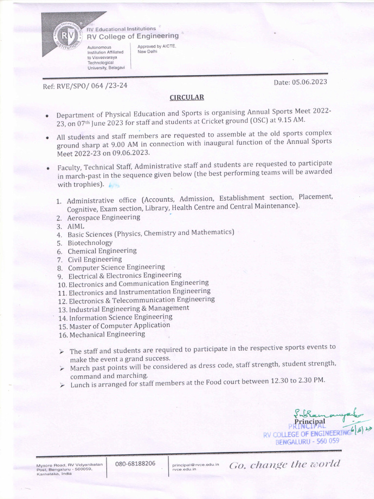 Circular ASM 2022-23 | PDF