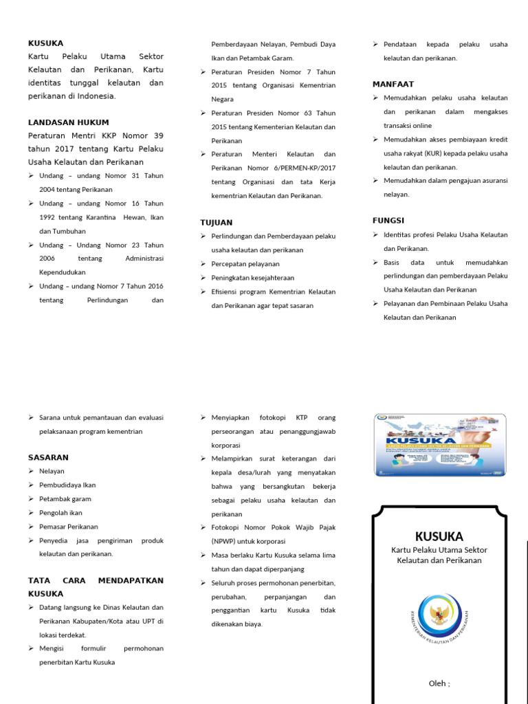 Leaflet Kartu Kusuka | PDF