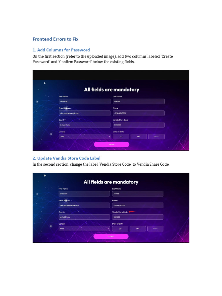 Frontend Errors To Fix | PDF