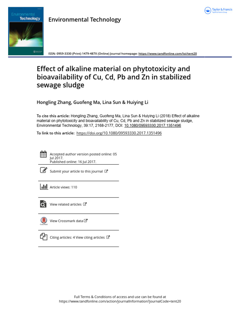 25 - Effect of Alkaline Material On Phytotoxicity and Bioavailability ...
